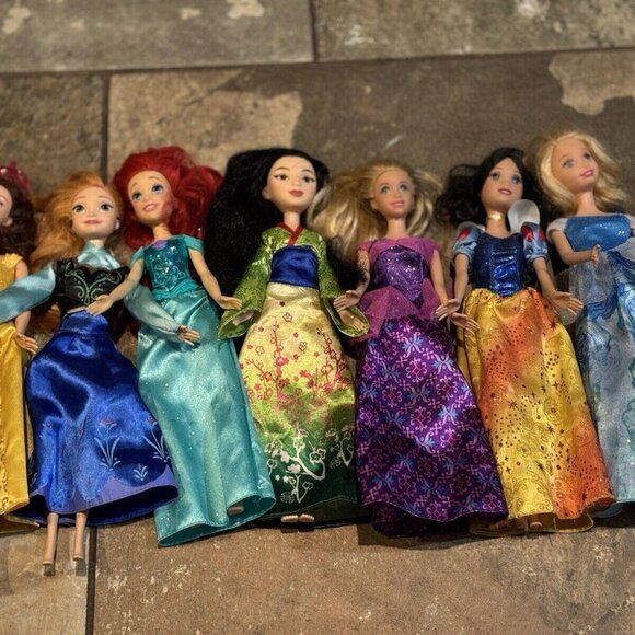 Disney | Toys | 7 Disney Princesses Belle Anna Ariel Mulan Rapunzel ...